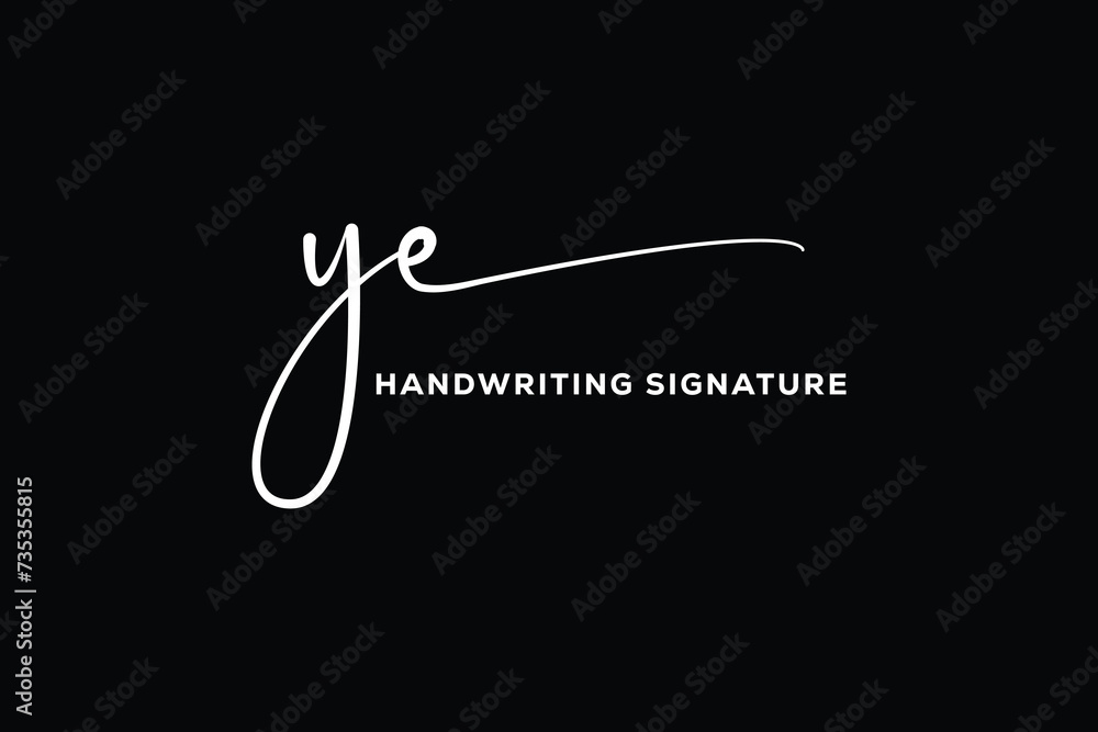 YE initials Handwriting signature logo. YE Hand drawn Calligraphy ...
