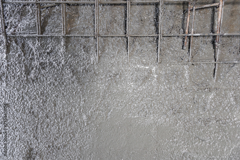 Closeup reinforced concrete structures, knitting of metal reinforcing ...