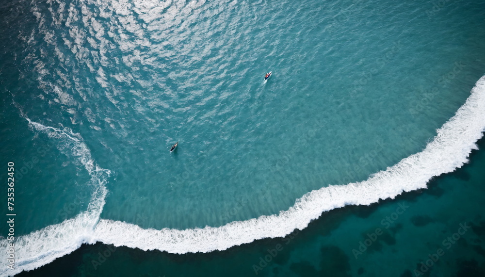 The majestic beauty of the ocean as viewed from a drone, showing the ...