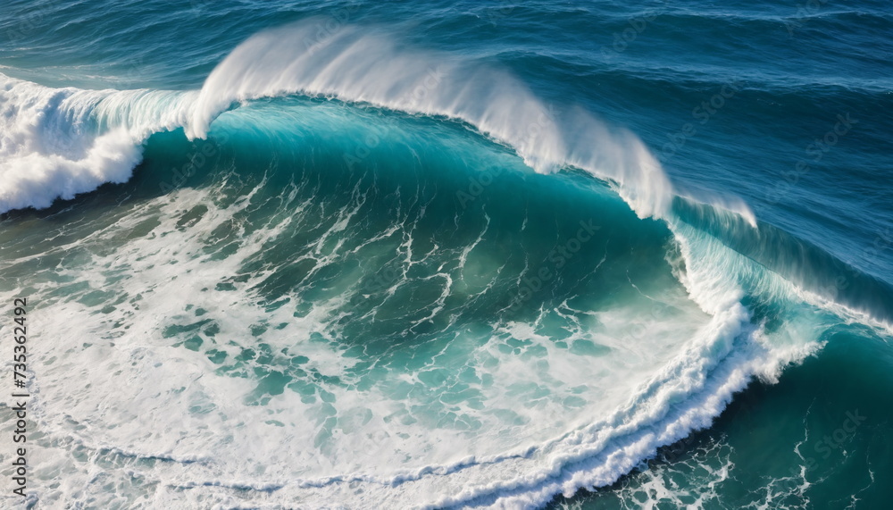 The majestic beauty of the ocean as viewed from a drone, showing the ...
