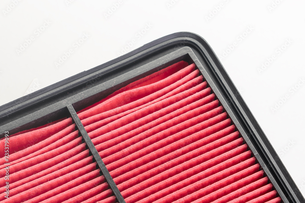 Air filter for internal combustion engine close-up. Paper air filter of ...