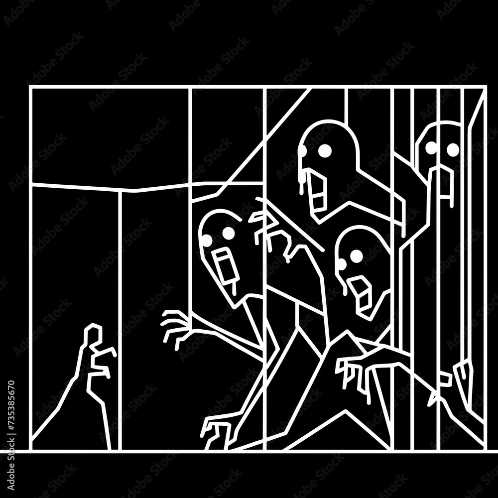 Horror Graphic: Ominous Frightening Illustration Embodying Dark Powers ...