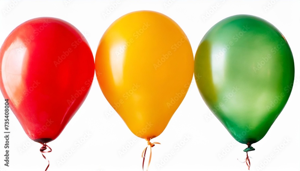 red yellow green orange colorful balloons isolated on transparent ...