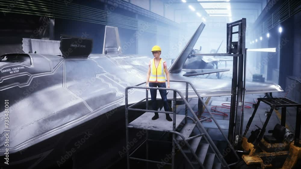 Production of military fighter jet f 35 at the factory. Military ...