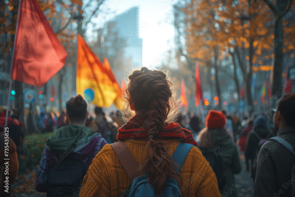 A powerful shot of activists participating in a diversity parade ...