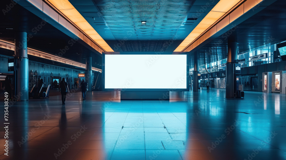 Blank billboard posters in the airport,Empty advertising billboard at ...