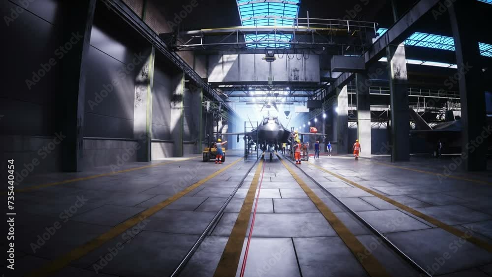 Production of military fighter jet f 35 at the factory. Military ...