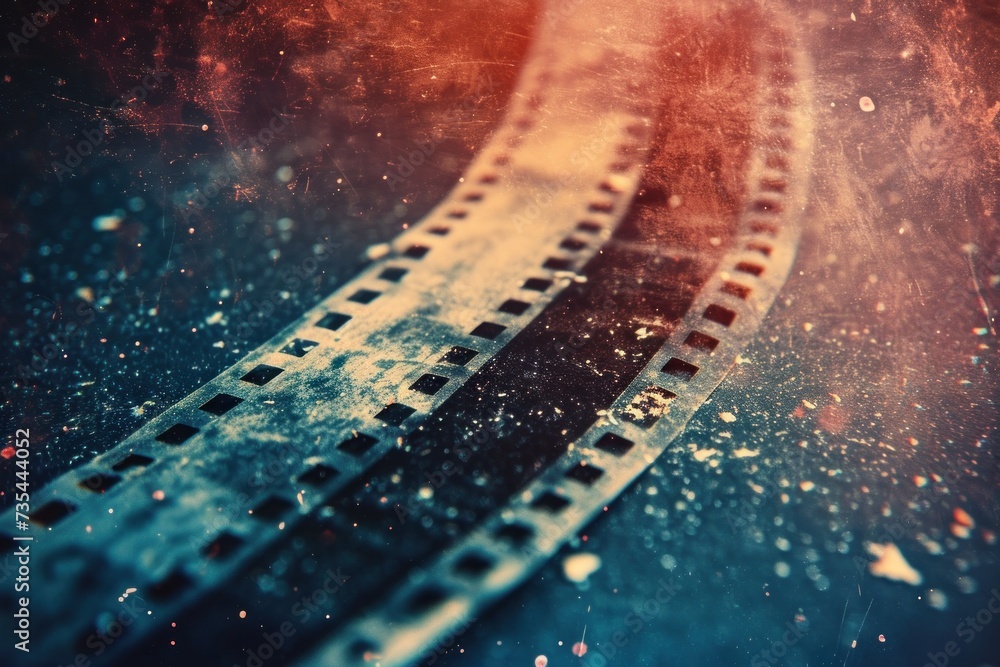 Abstract film frame texture background with scratches, grain and light ...