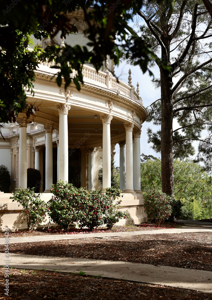 curved colonnade in the formal garden Stock Photo | Adobe Stock