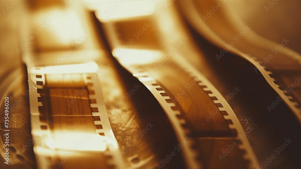 Vintage Sepia-Toned Film Strips with Light Leaks, grainy gradient from ...