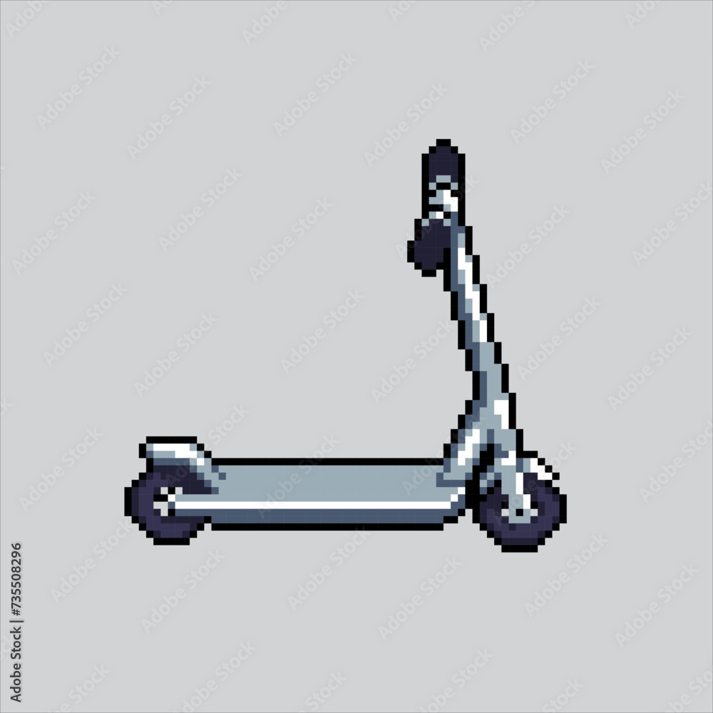 Pixel art illustration Kid Scooter. Pixelated Scooter. Kid Park Scooter ...