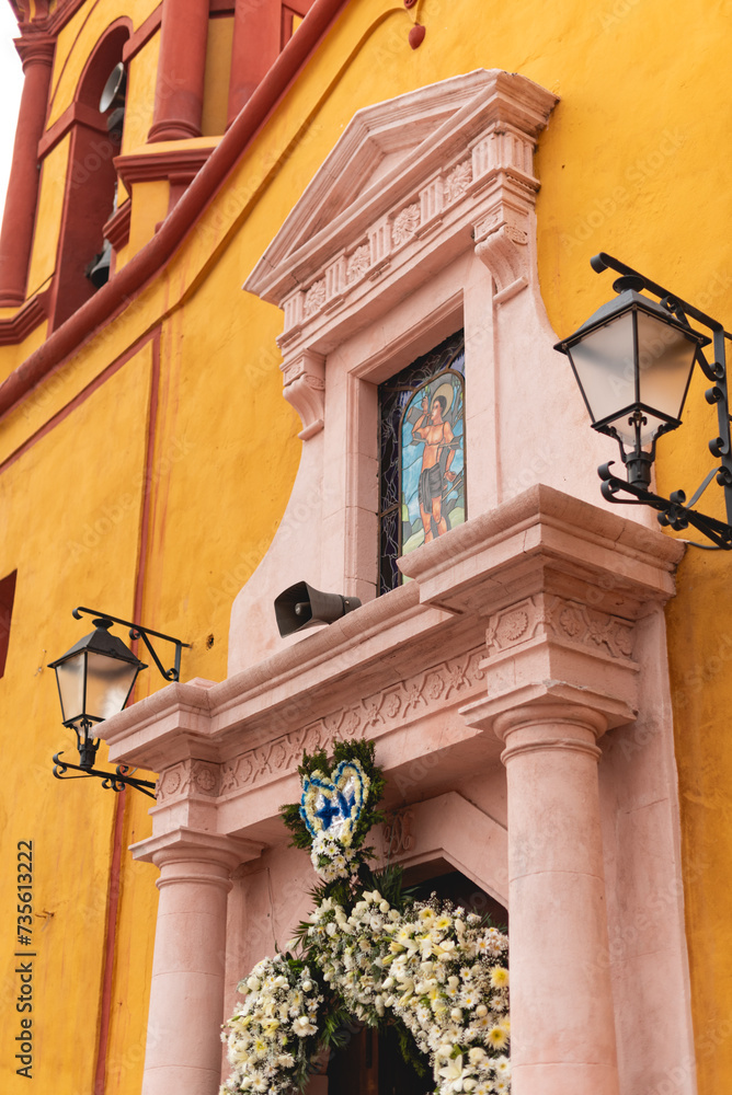 The Temple of San Sebastián is located in the Main Square of the Villa ...