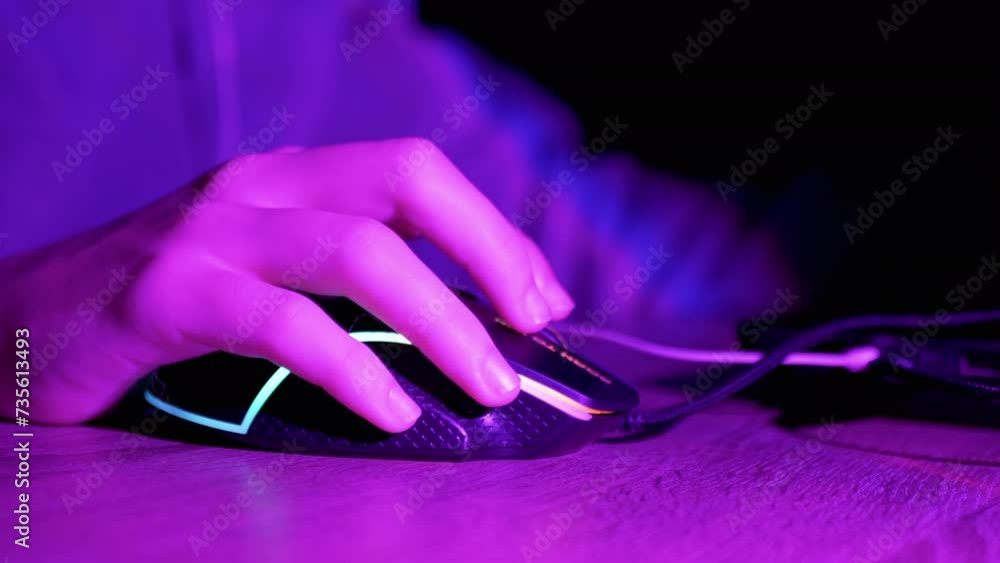 Vidéo Stock Gamer Playing Video Game at Computer in a Virtual Room at ...