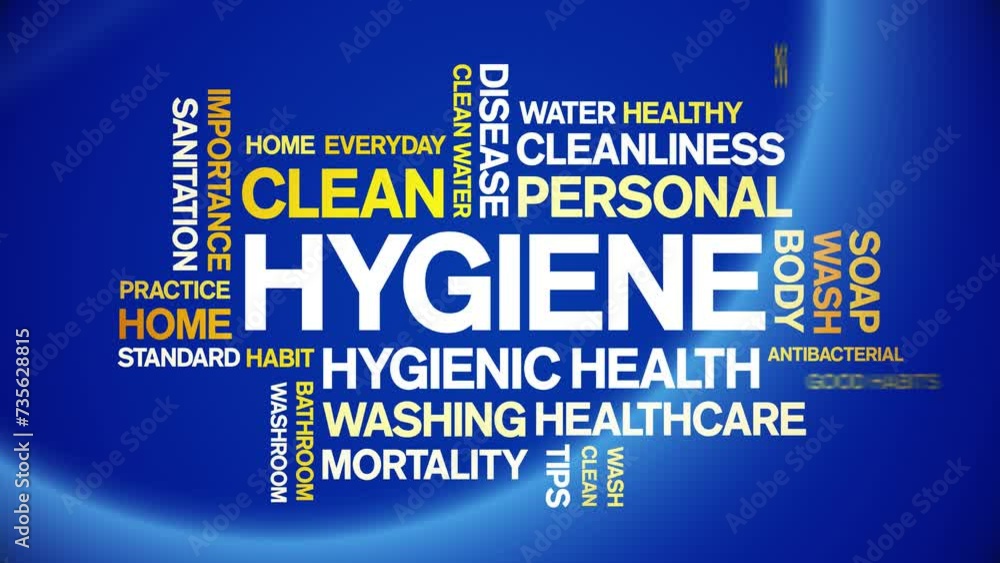 Hygiene animated tag word cloud;text design animation kinetic ...