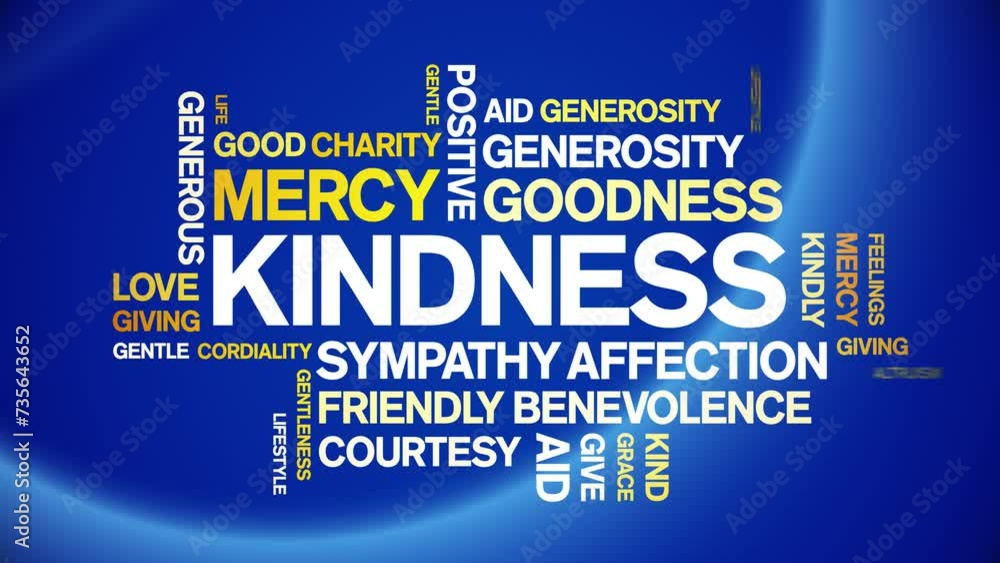 Kindness animated tag word cloud;text design animation kinetic ...