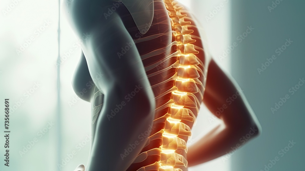 X-ray Illustration of skeleton sick curved spine scoliosis, kyphosis ...