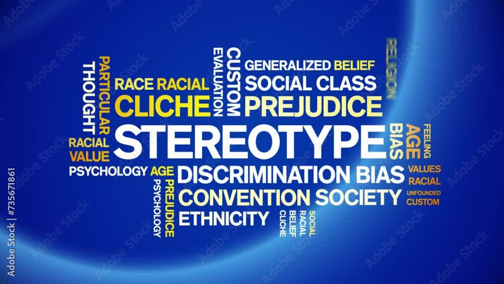 Stereotype animated tag word cloud;text design animation kinetic ...