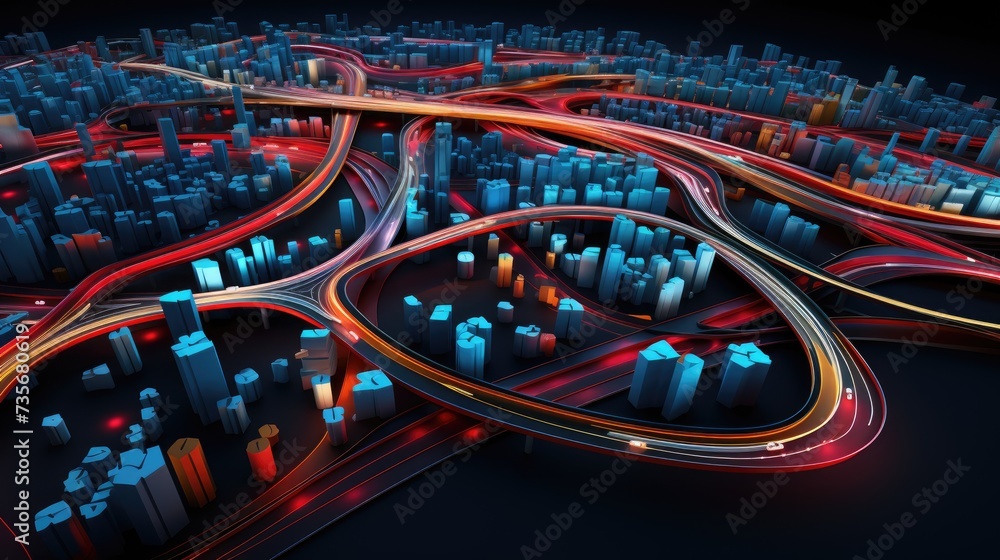 Adaptive eco routing navigation systems, solid color background Stock ...