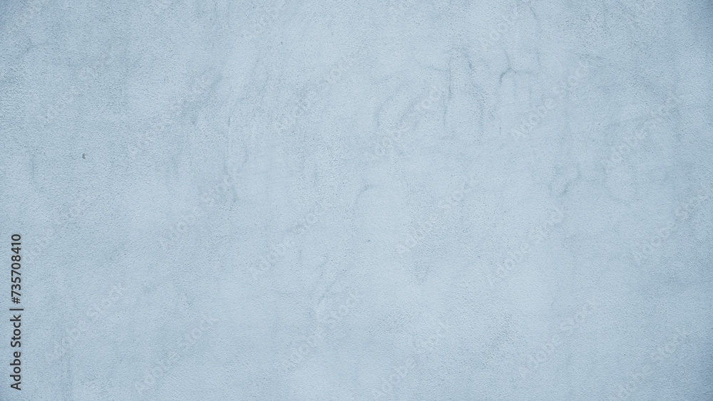 Abstract wide angle light blue stucco background. Wall building close ...