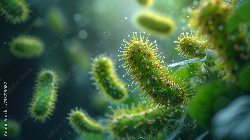 common cold virus under a microscope Stock Illustration | Adobe Stock