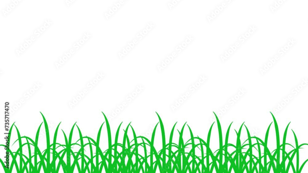 Vidéo Stock 2D animation of green grass grow and moving slowly against ...
