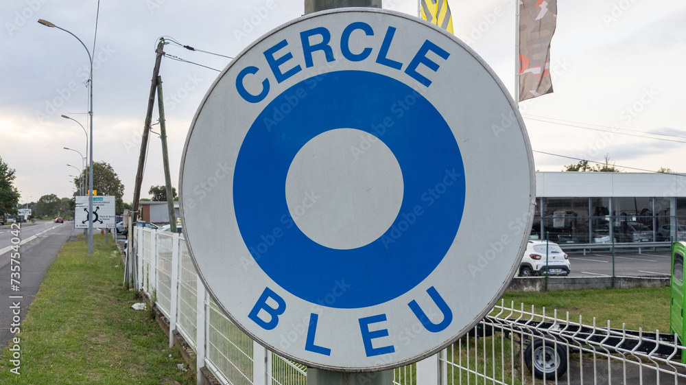 cercle bleu road signs sign logo and brand text with civic connotations ...