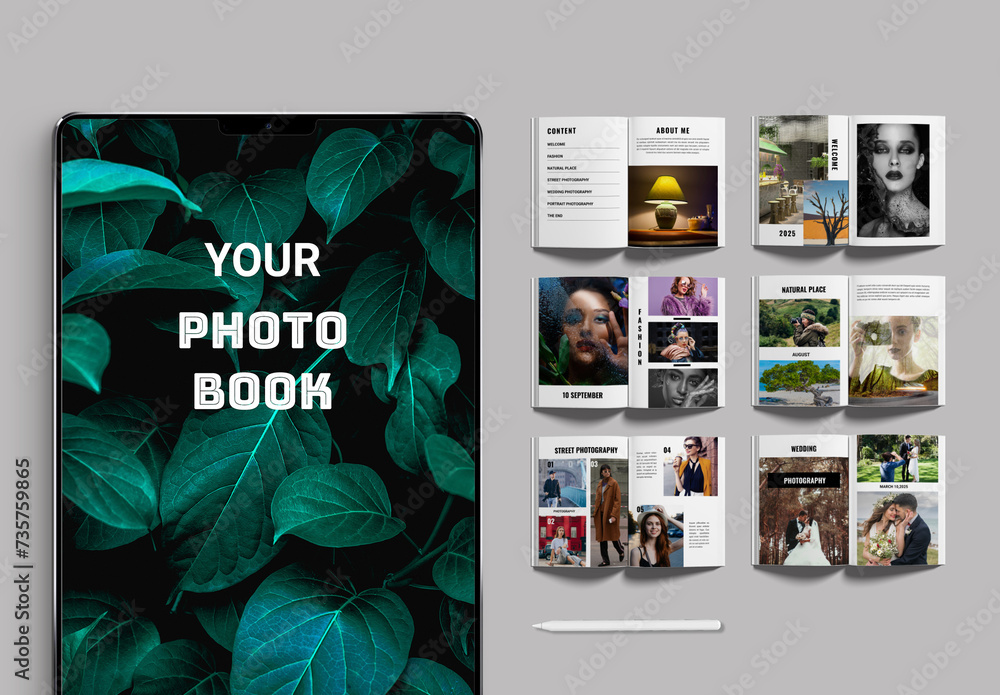 20240214_Batch165_Minimalist Photo Book Layout Stock Template | Adobe Stock