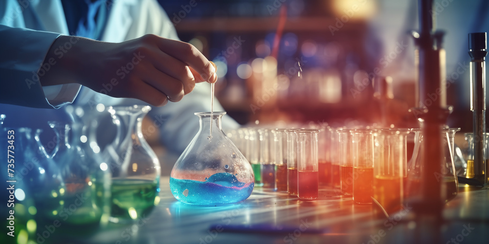 Craft a captivating blurred background for a science laboratory ...