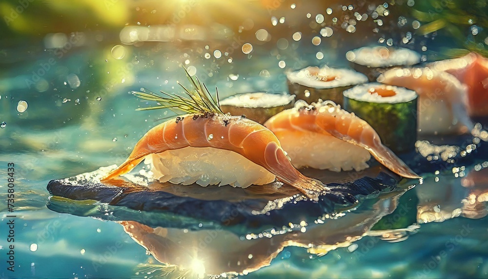 Assorted Sushi presented in a Tasteful Way - Diverse different types of ...