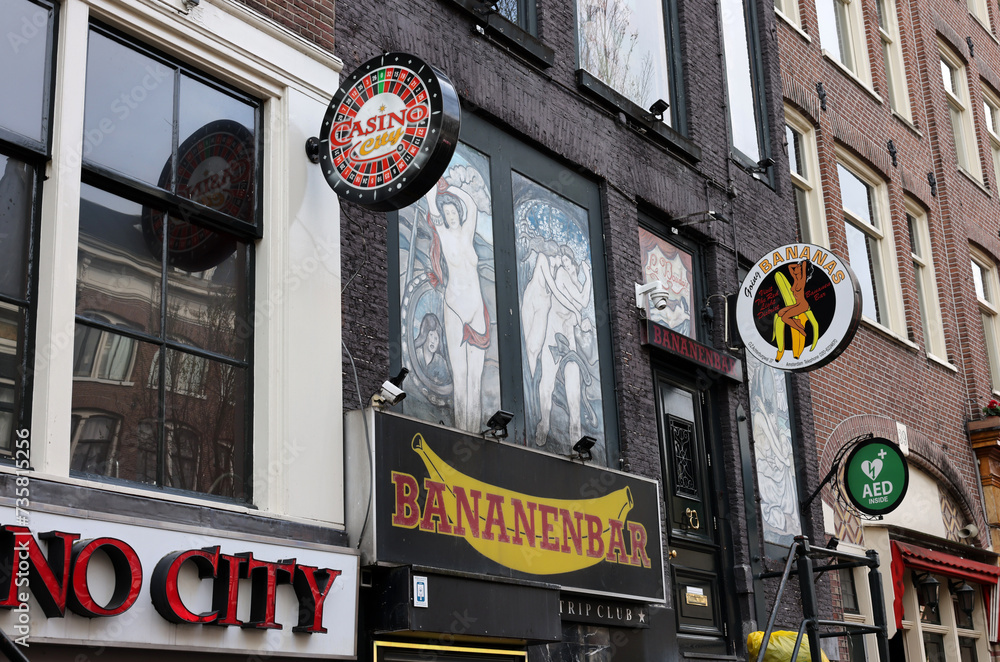 Strip club with live sex shows in De Wallen called the red light ...