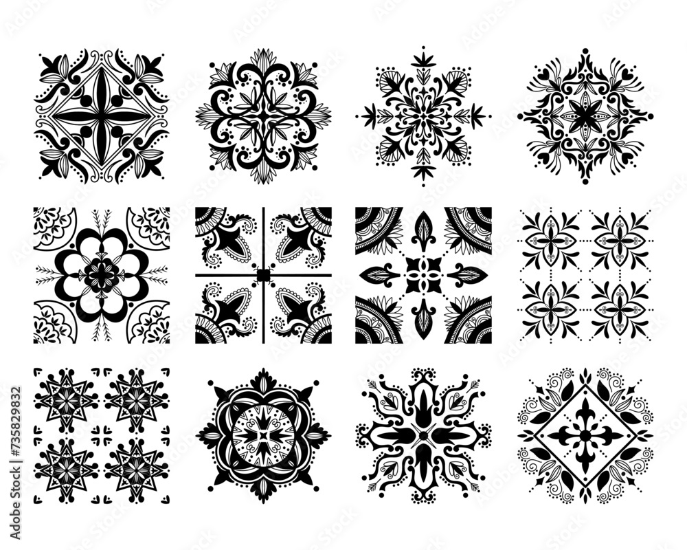 Set of vector contour patterns. Use for surface texture, background ...