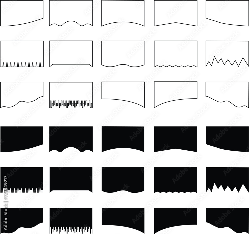 Set of Borders shapes in flat styles editable stock for website designs ...
