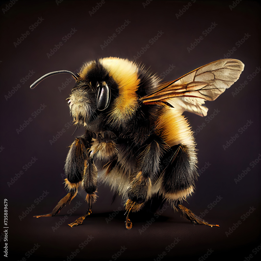 Detailed Bumblebee Studio Portrait With Artistic Background Stock Photo ...