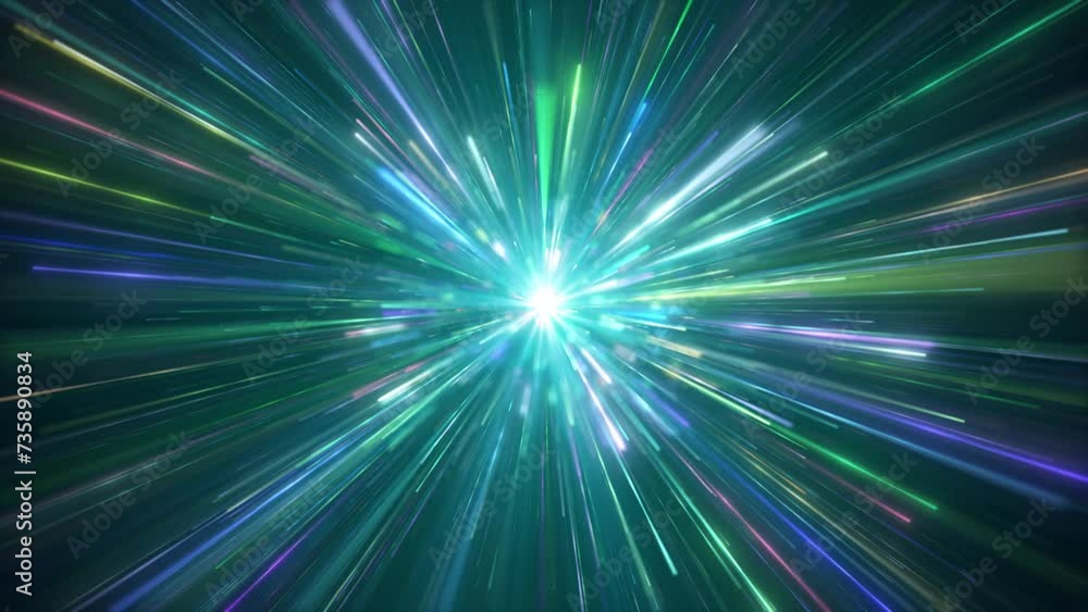 Colorful abstract moving high tech lines, concept for space time travel ...