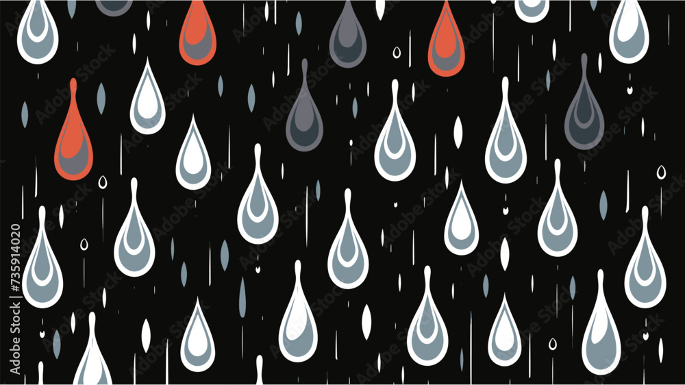 Vector illustration. Colorful raindrop vector seamless pattern ...