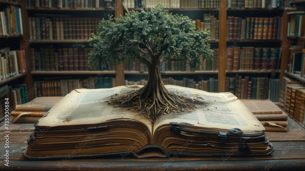 An illustration of world philosophy day education concept with tree of ...