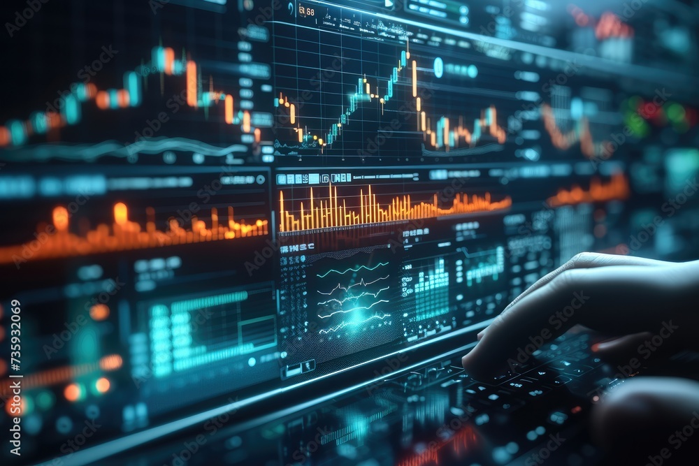 Blockchain technology concept with chain diagram and encrypted blocks ...