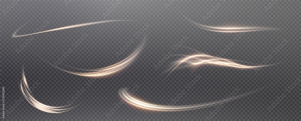 Vector png background with gold glowing lines. Gold glowing lines of ...