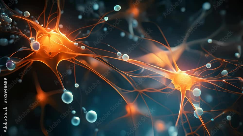 Vidéo Stock interaction between brain neurons, new neural connections ...