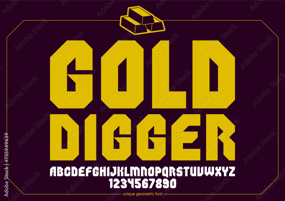 Bold and massive heavy geometric font for logo creation, modern ...