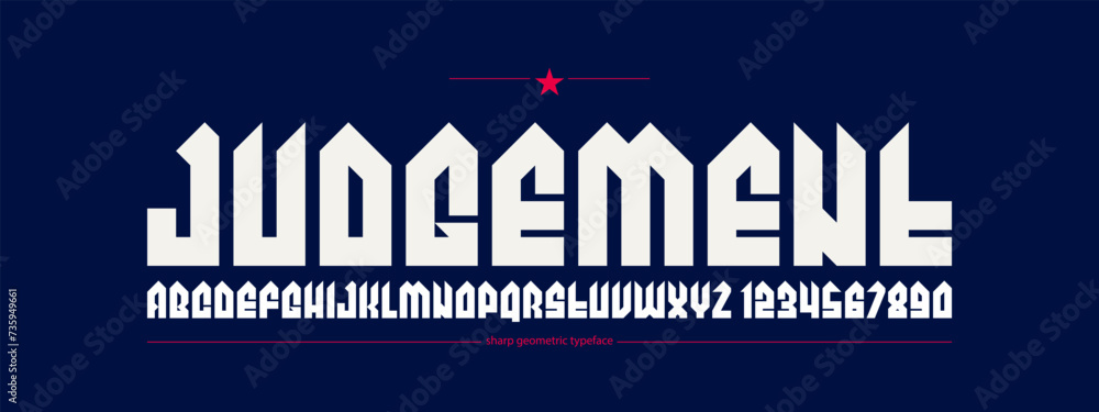 Sharp and bold vector display font for logo, gothic or heavy metal ...