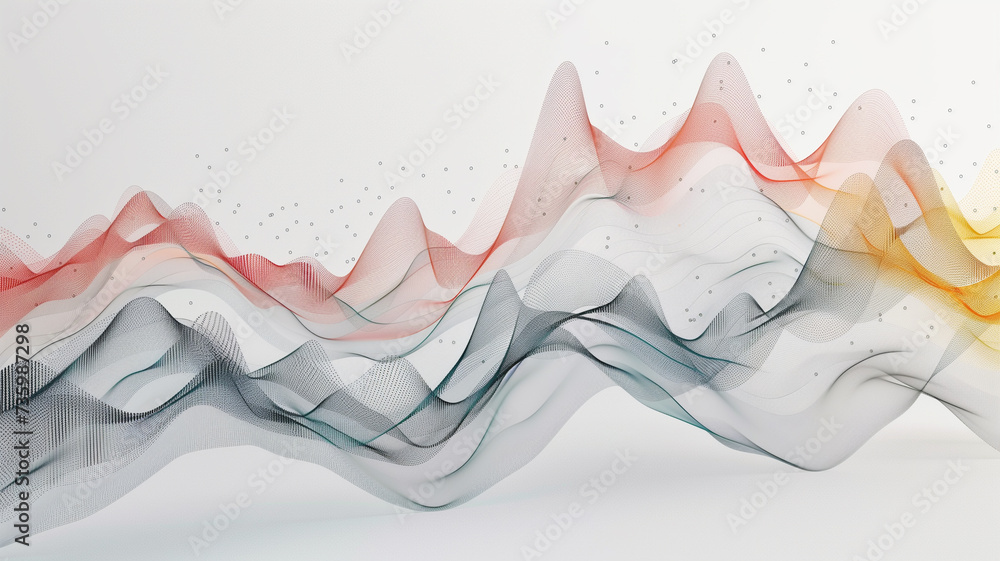 dynamic line graph illustrating stock market trends, with multiple ...