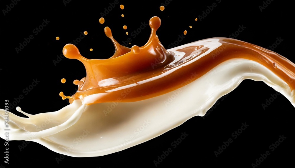 caramel splash milk sauce chocolate liquid background cream explosion ...