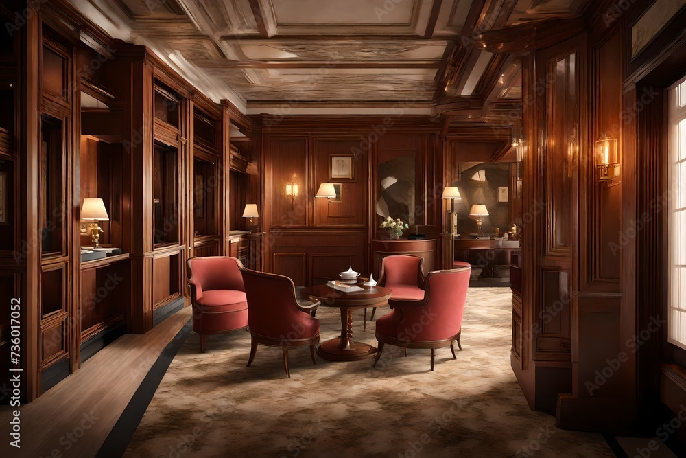 interior room decoration and design with transparent glass window and ...