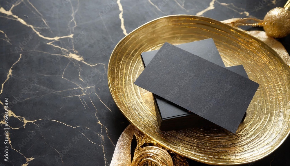 luxury black business card with marble texture and gold detail vector ...