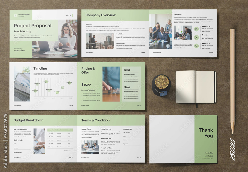 Project Proposal Template Design Layout Landscape Stock Template ...