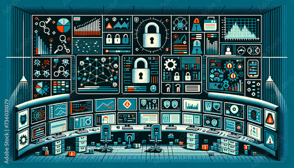 Retro Pixel Art: SIEM Control Room with Real-Time Monitoring and ...