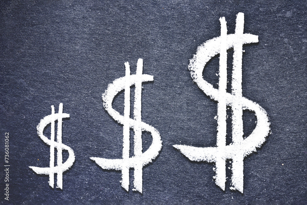 Dollar sign background. Chalkboard with dollar signs. Money texture ...