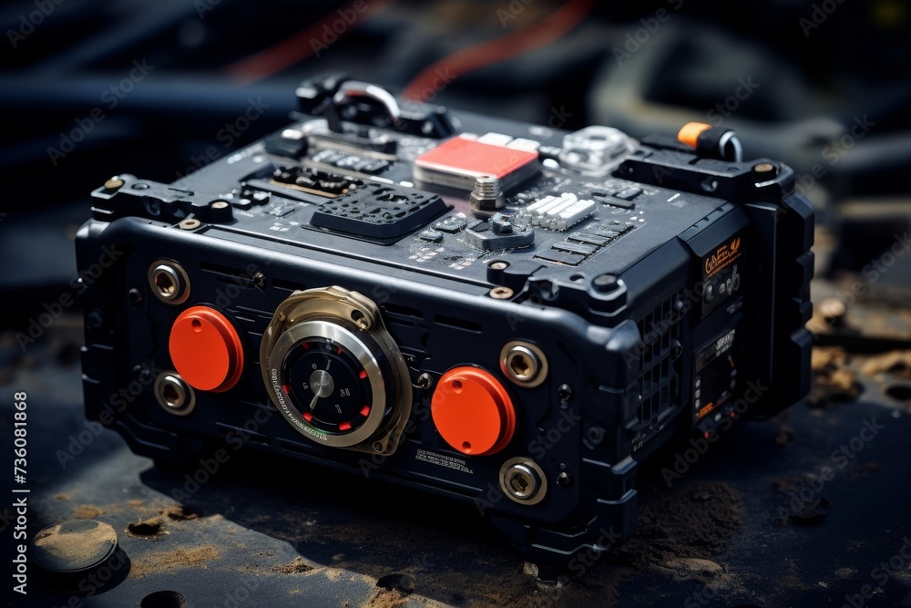 A Detailed View of a Black Box Flight Data Recorder and Cockpit Voice ...