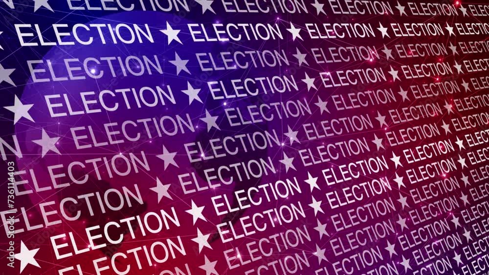 Candidate displays election inscription on world globe background with ...